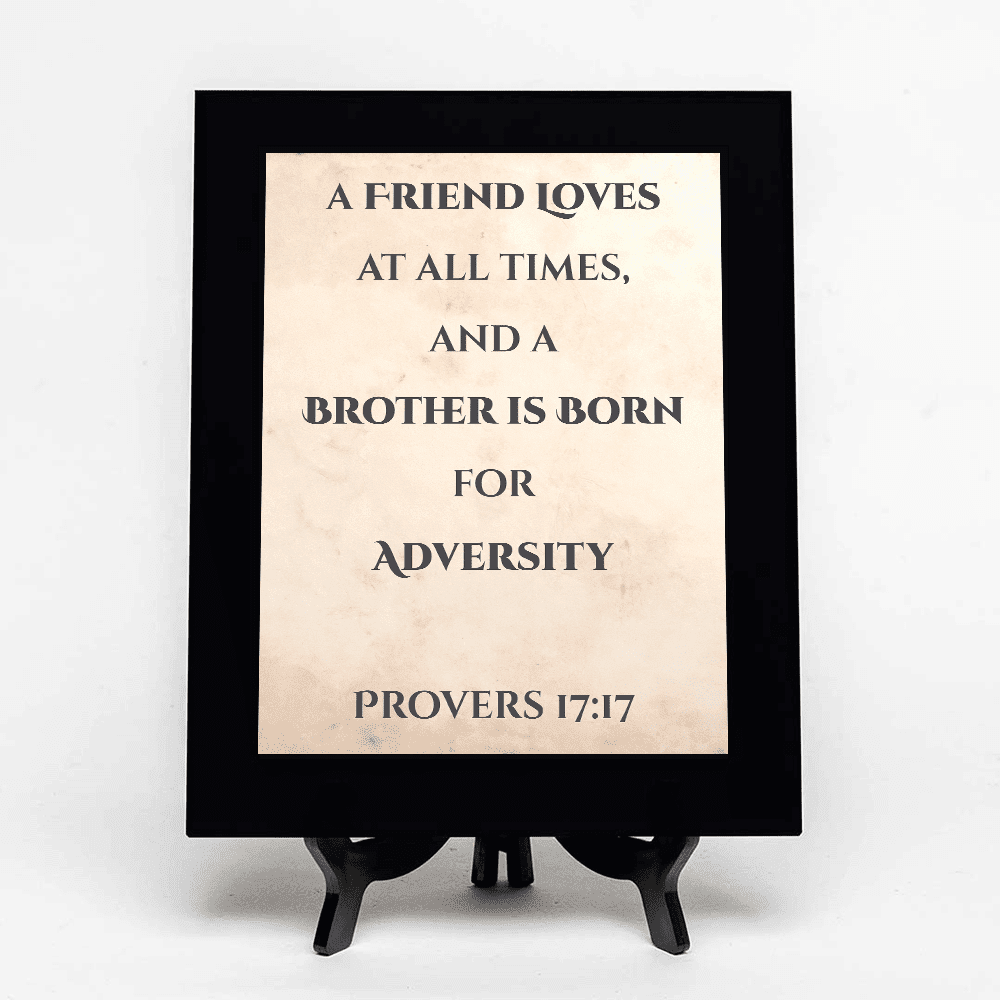 A friend loves at all times, and a brother is born for adversity ...