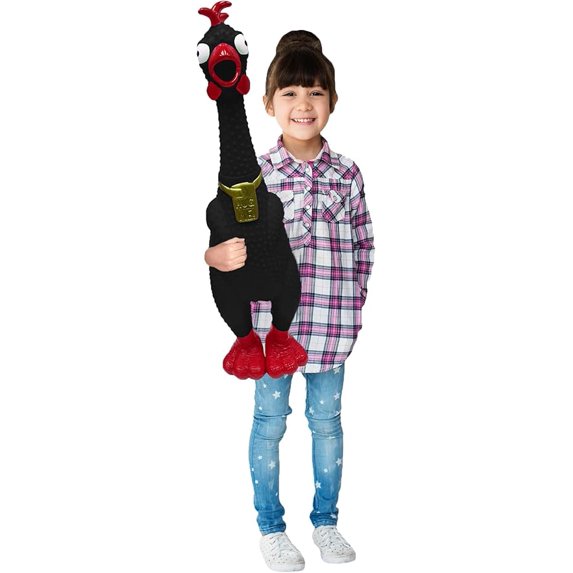 Animolds Squeaky Chicken Toy, Black, Gag & Practical Joke Toys, 1 Pack ...