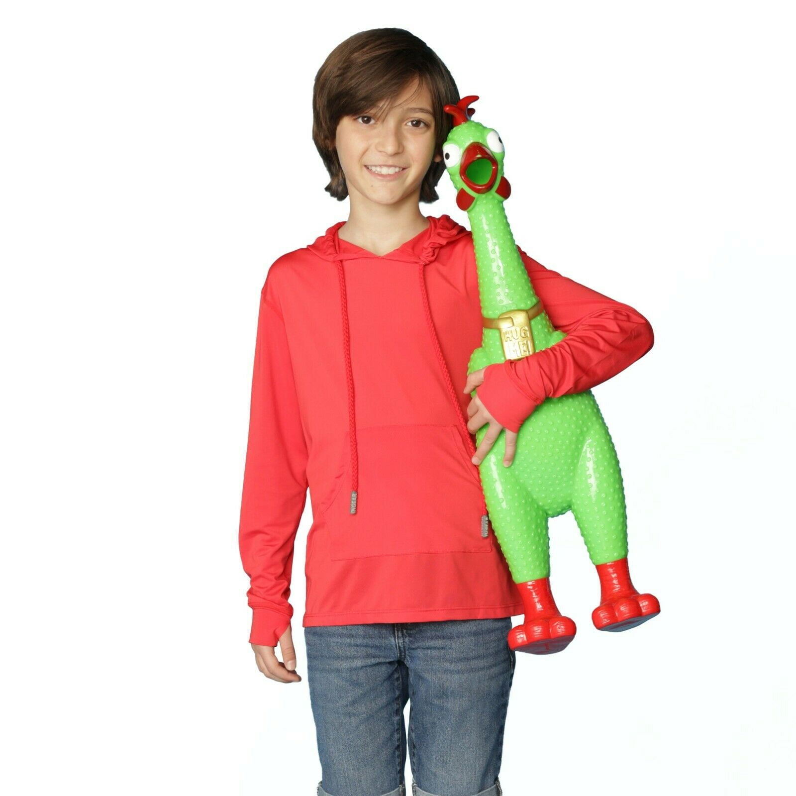 A giant screaming chicken - the HUG ME squeaky chicken toy (Green ...