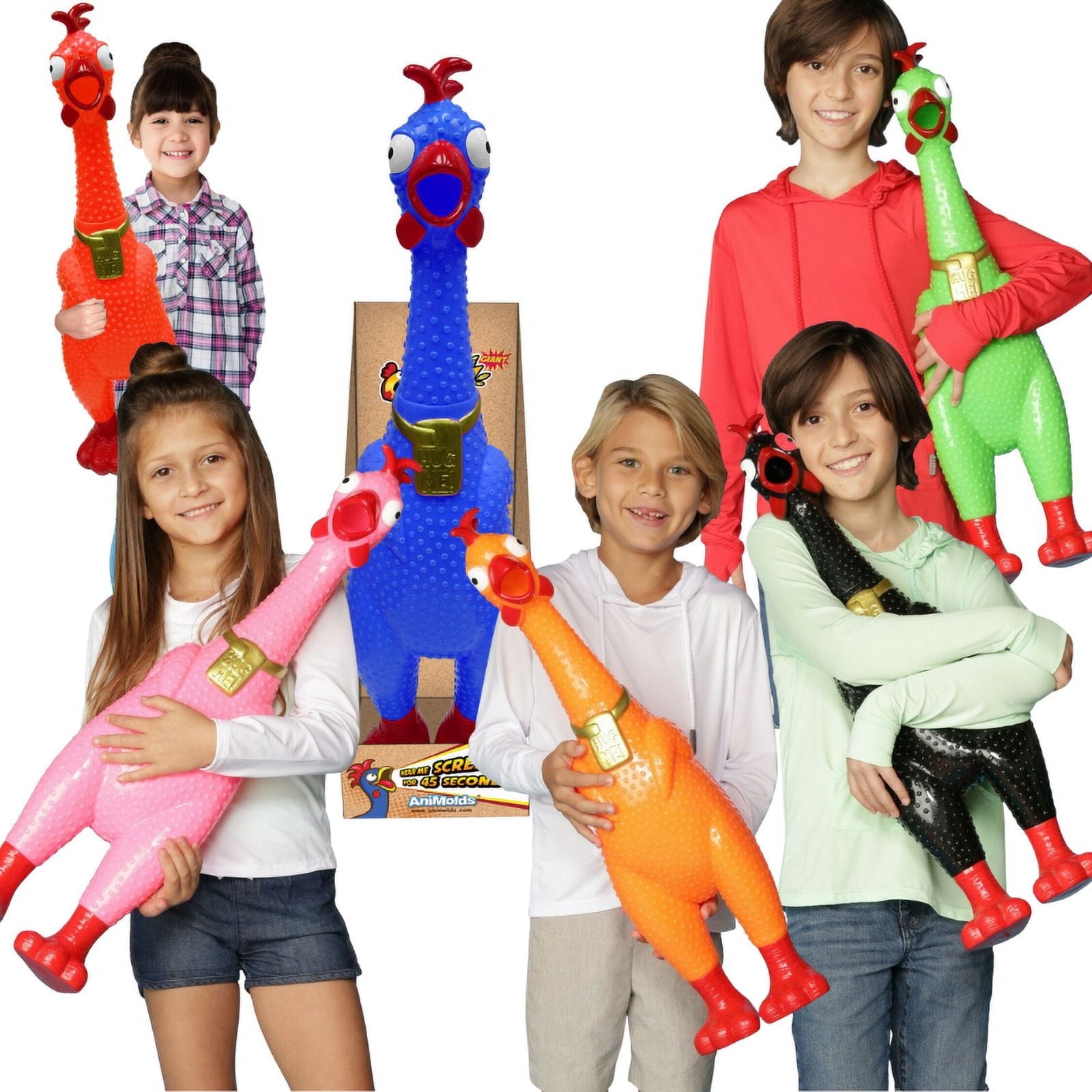 Animolds Hug Me Giant Rubber Chicken - Big, Large, Loud Squeak Toy for ...