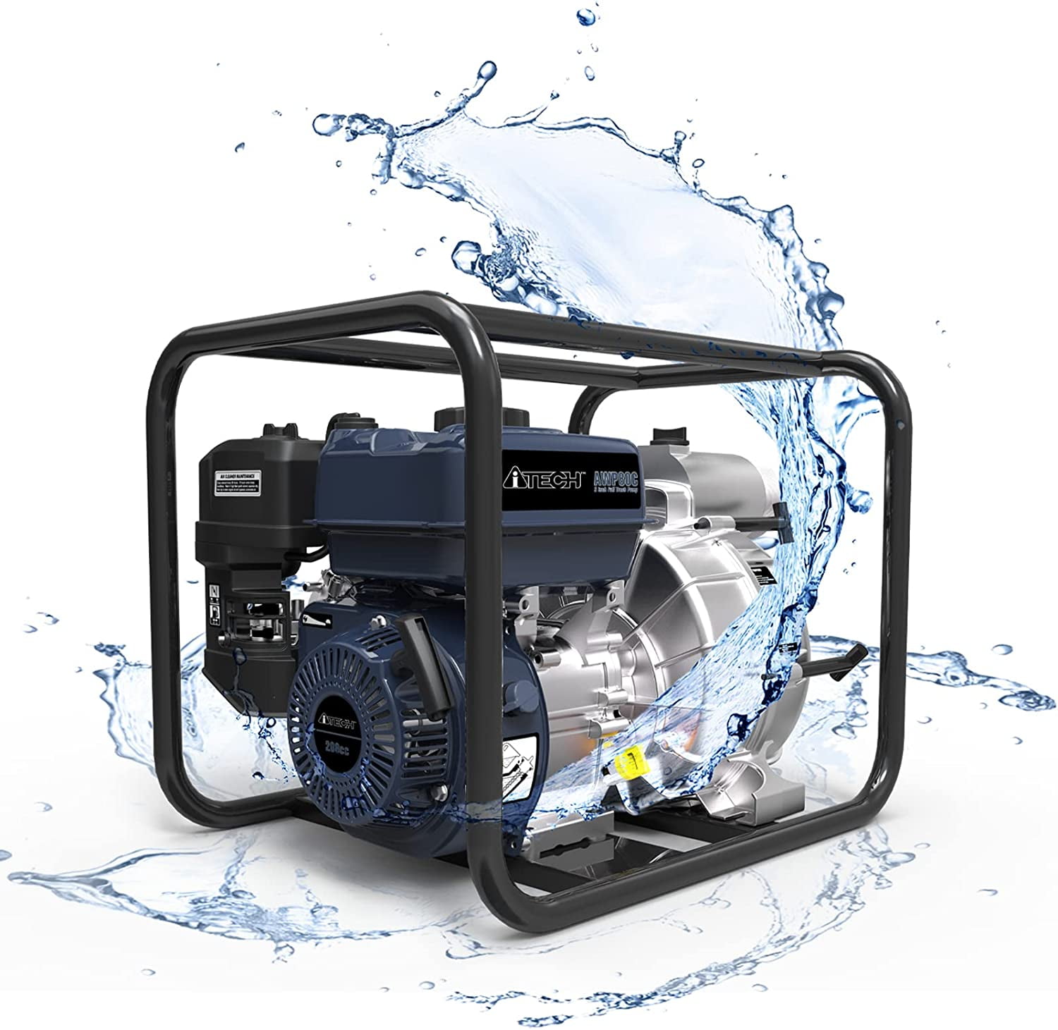 A-iTech 3-Inch Gas Water Pump 208cc 255Gpm Engine Portable Gasoline ...