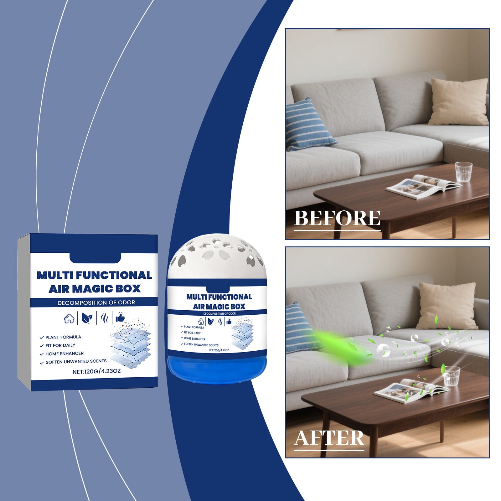 A-ir Purifier Box, Multi Purpose Dusts and Odor Absorber for Home and Cars, Passive Freshener ...