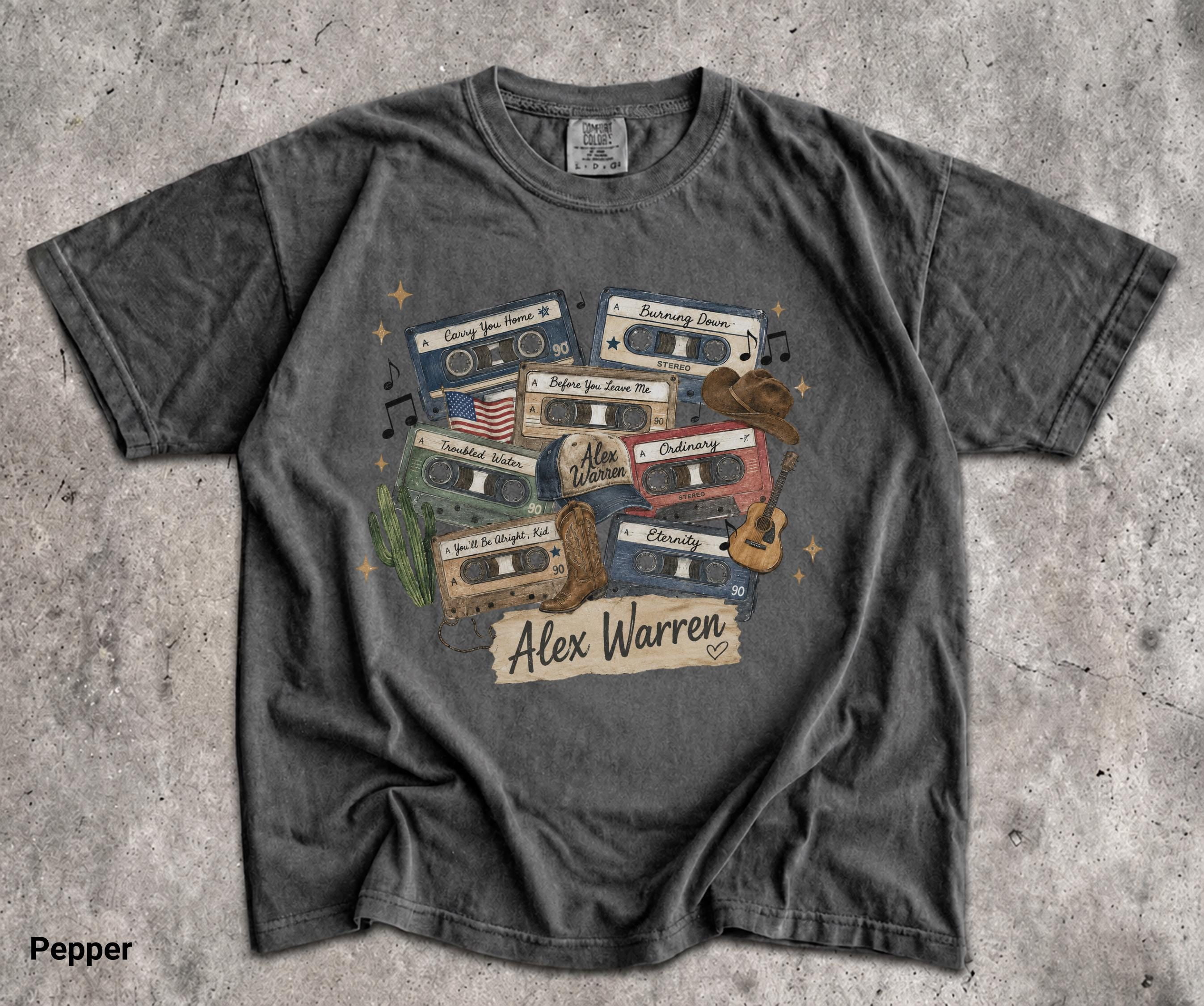 A.l.e.x Warren Retro Cassette Stack T shirt Vintage Music Lover Shirt ...