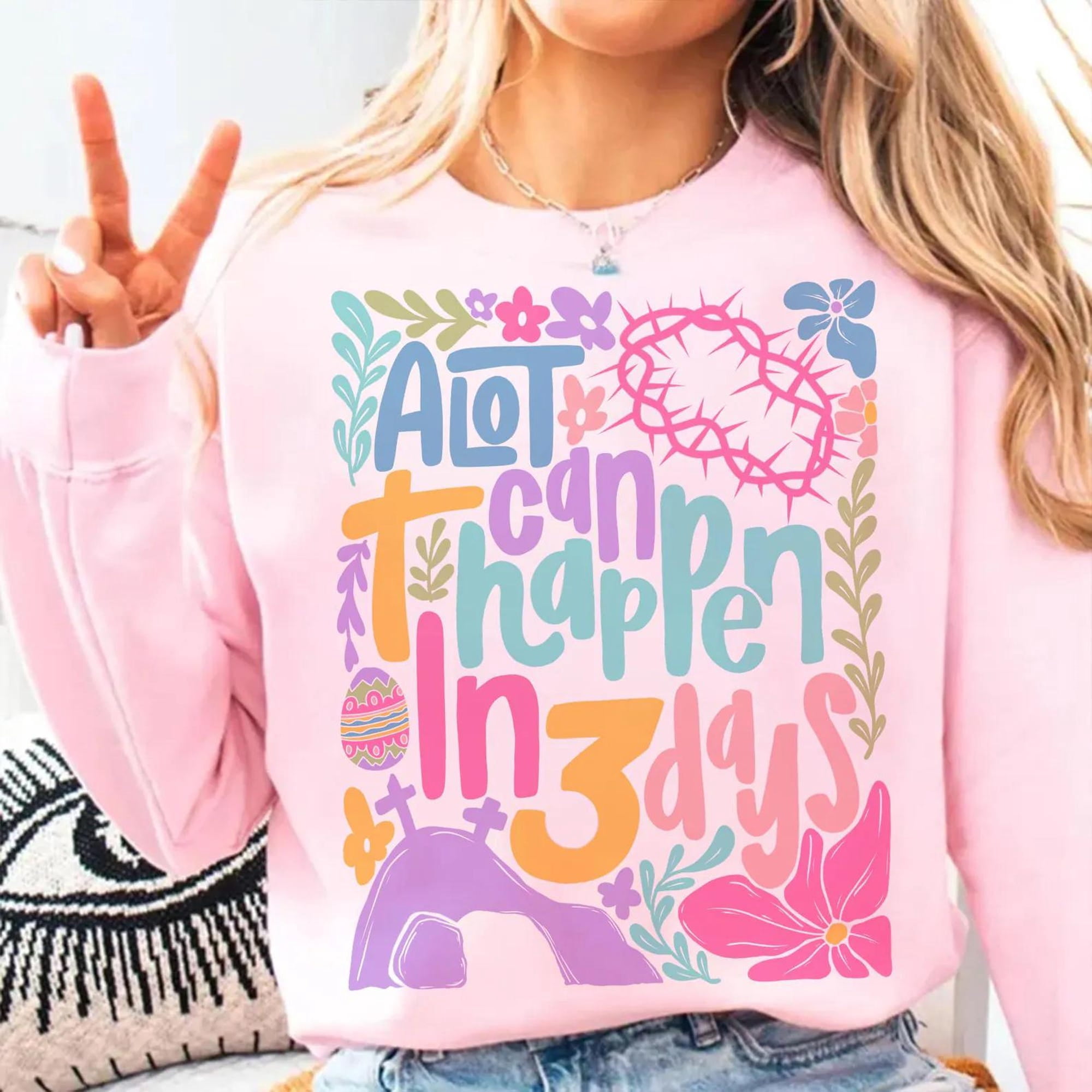 A lot can happen in 3 days Shirt Christian Easter Shirt Boho Easter ...
