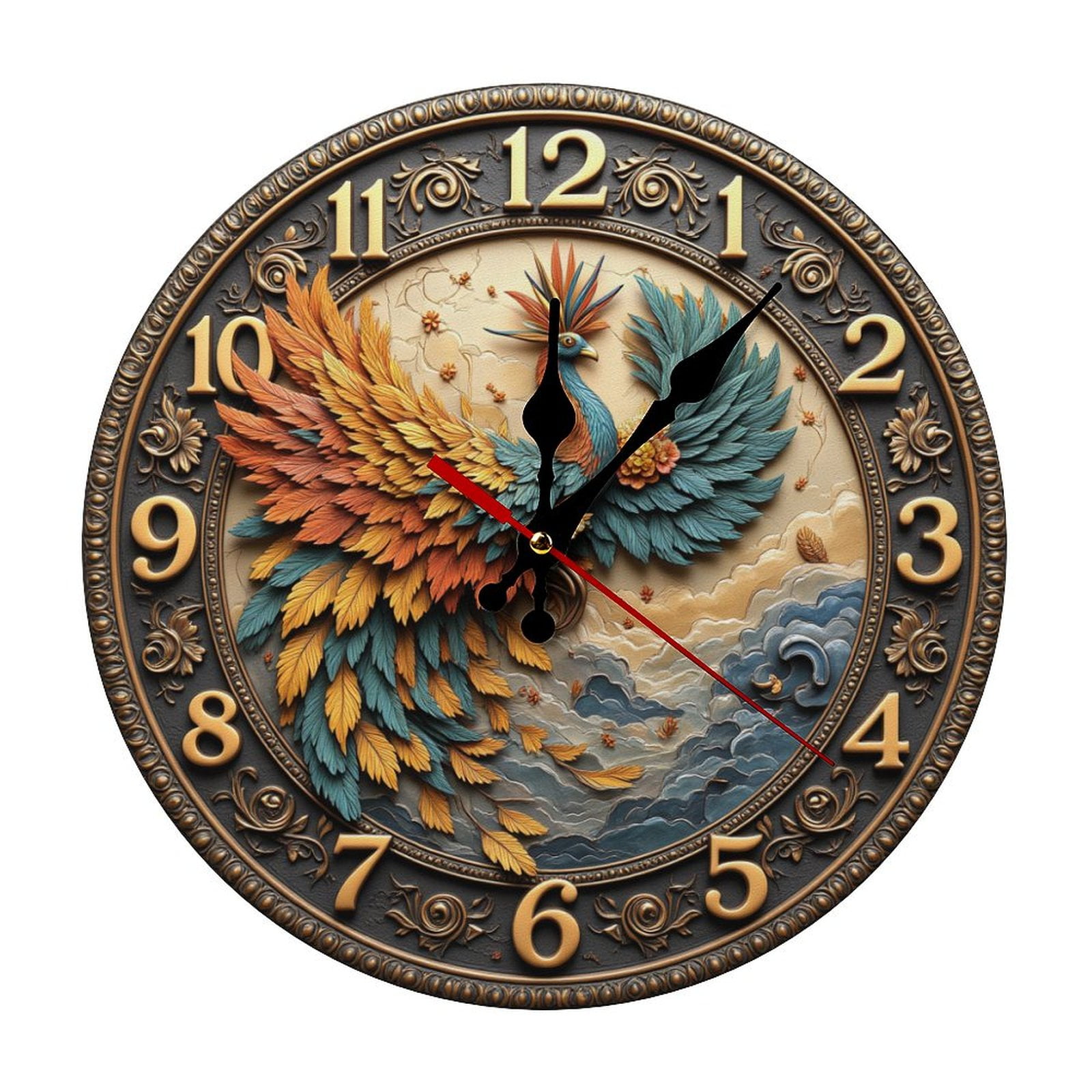 A majestic phoenix in flight on a dark, textured background, adding a ...