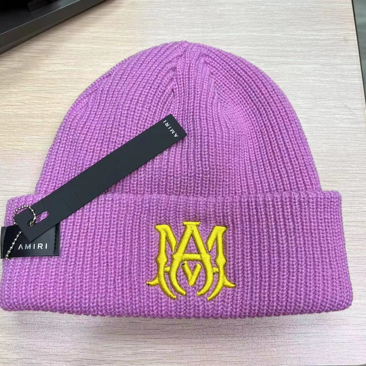 A_mi_r_i Knit Hat for Men Women Hiphop Rapper Stretch Beanie Cap Letter ...
