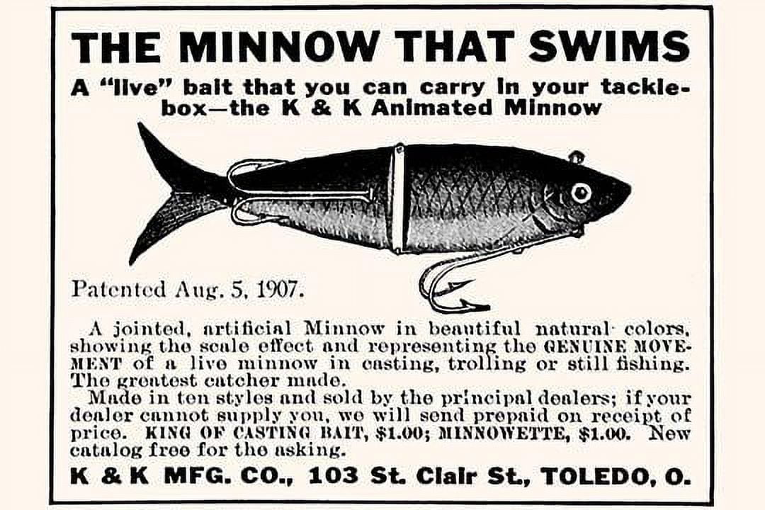 A newspaper ad showing a new type of fish bait. A fishing lure that ...