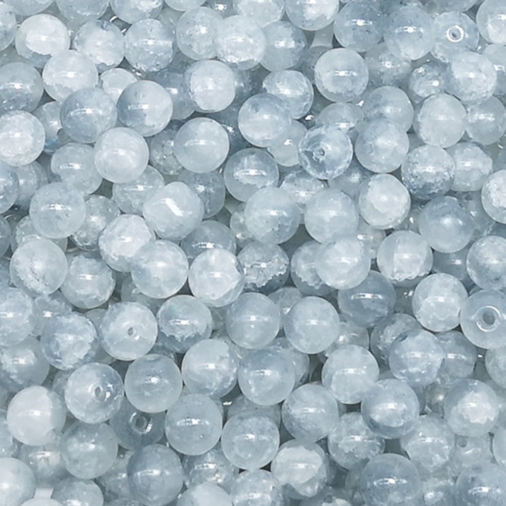 A pack of colored glass cracked jade beads 8mm in various colors for ...