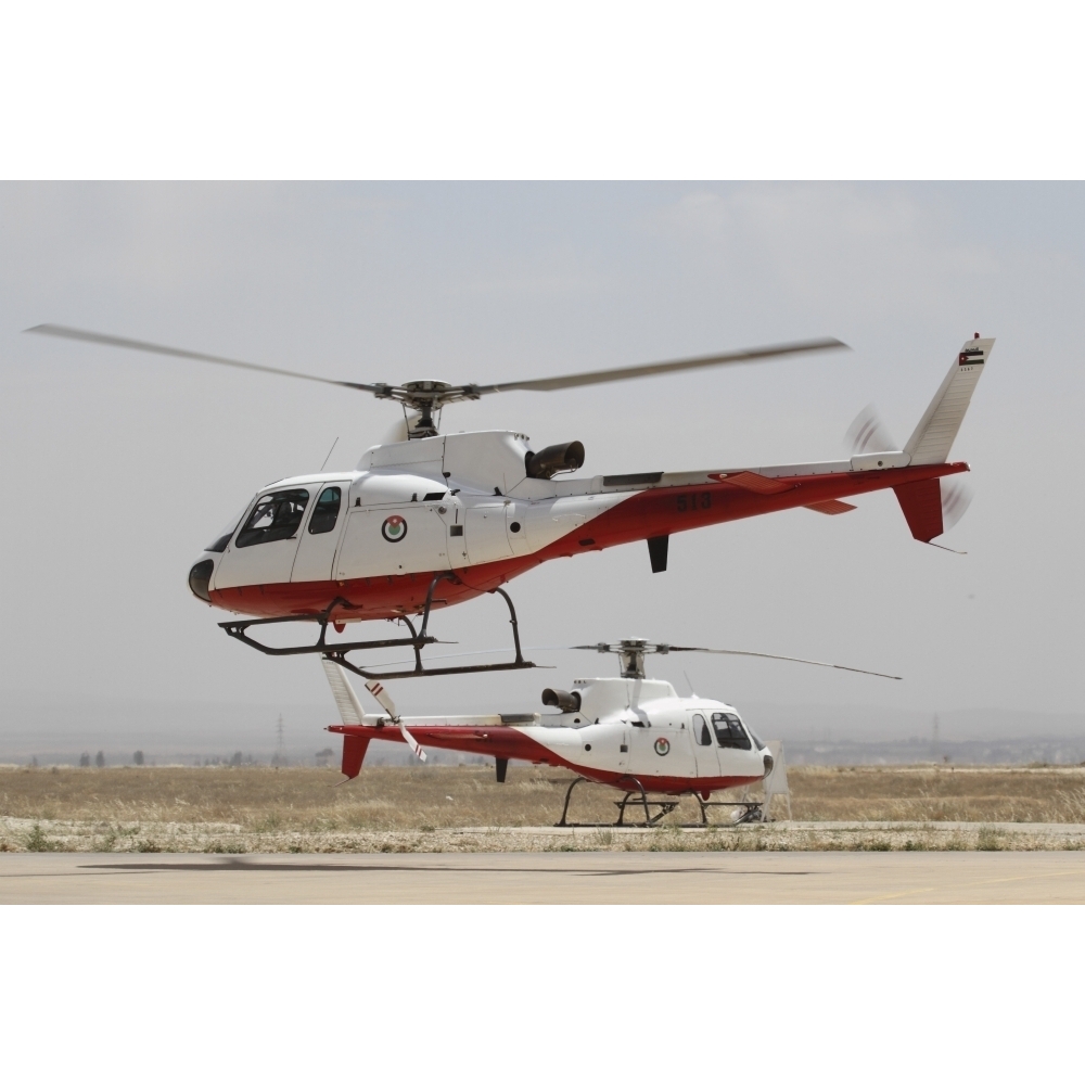 A pair of AS350 Squirrel helicopters of the Royal Jordanian Air Force ...