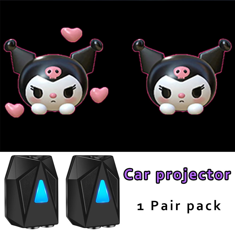 A pair of Heart KUROMI Car Door Dynamic Welcome Light | Car Universal ...