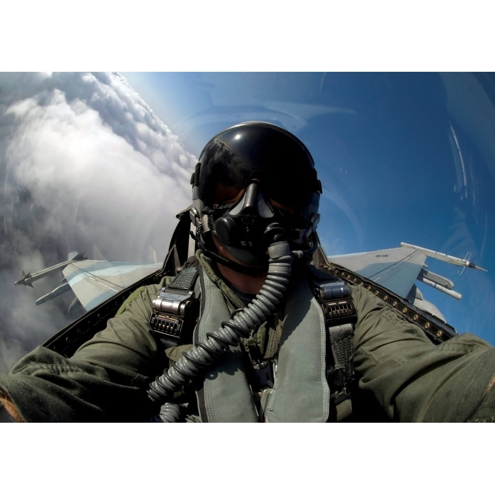 A pilot in the cockpit of an F-16 Fighting Falcon Poster Print ...
