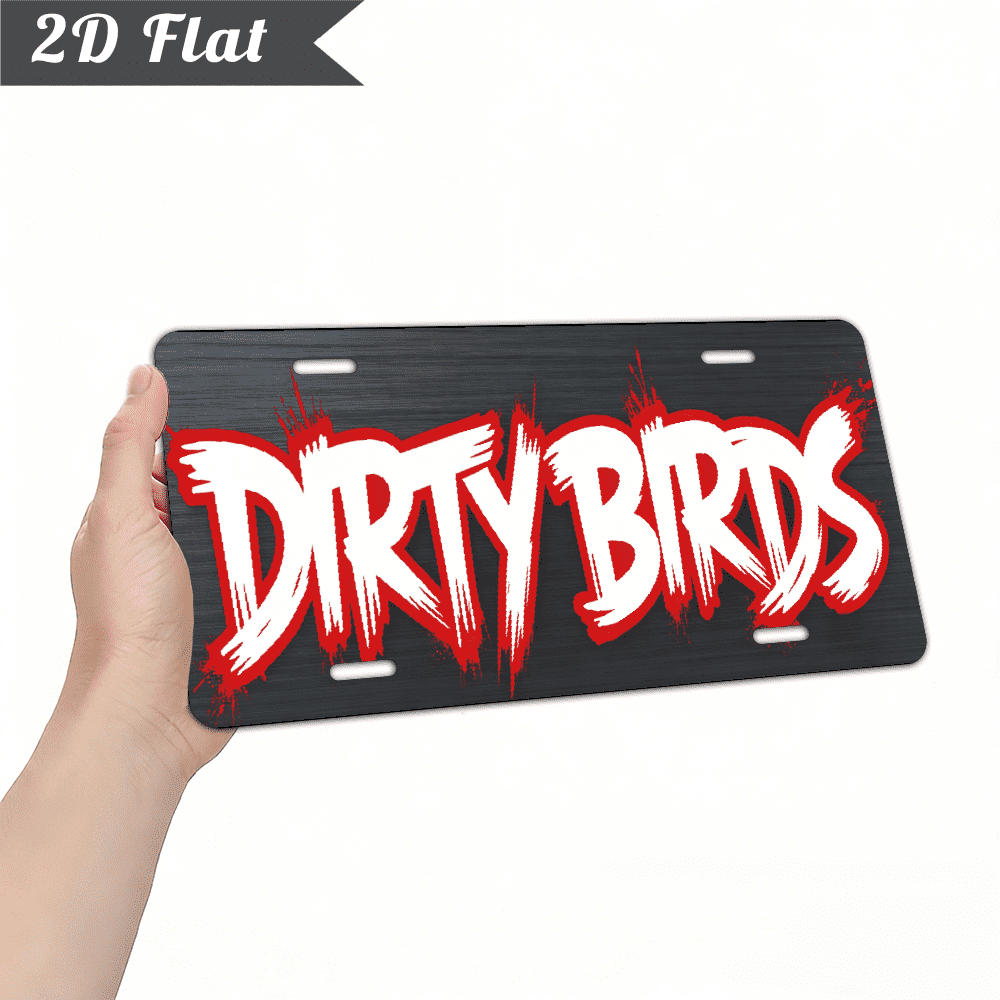 A rectangular aluminum "DIRTY BIRDS" decorative sign. For home ...