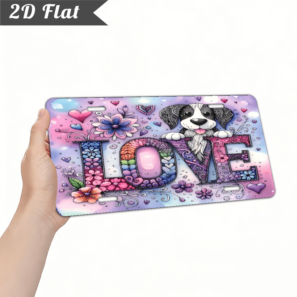 A rectangular aluminum "LOVE" decorative painting license plate ...