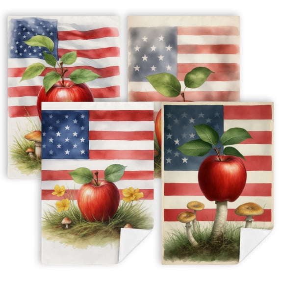 A red apple sitting on top of a lush green fieldkitchen towles4-Pack 16 ...