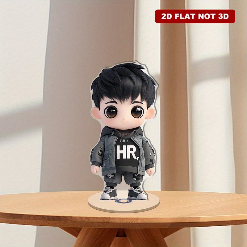 A rotating acrylic display features a cute uncle in stylish HR logo ...