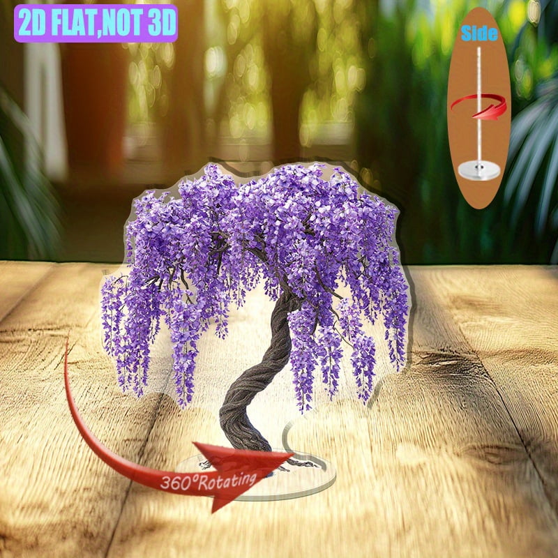 A rotating acrylic showcase featuring a wisteria tree with cascading ...