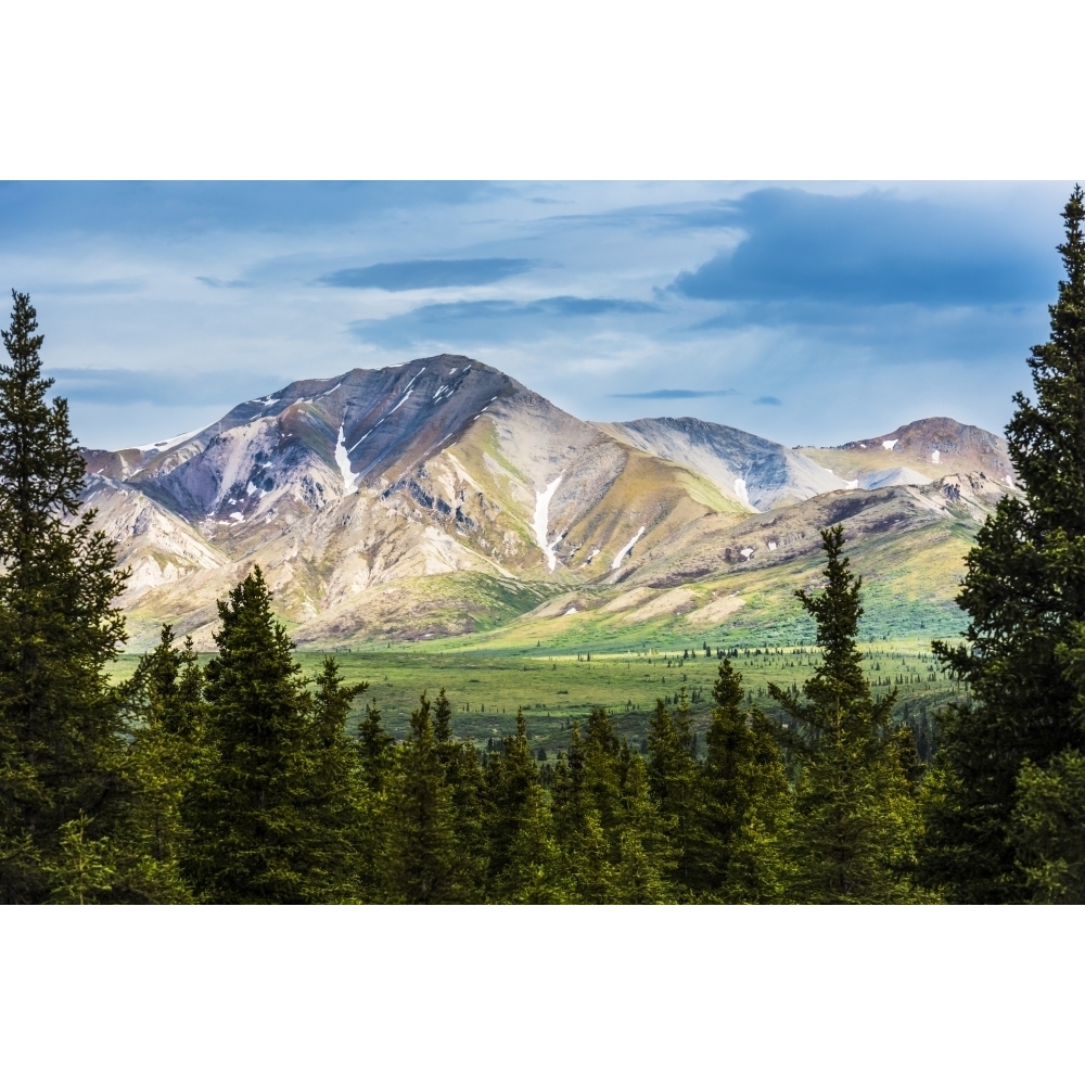 A scenic view of the Alaska Range in Denali National Park near the ...