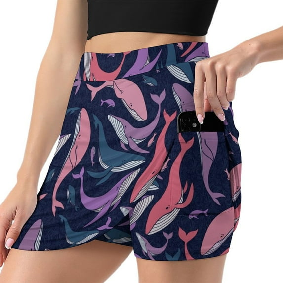 A school of whales - pink and purple Light proof trouser skirt kawaii ...