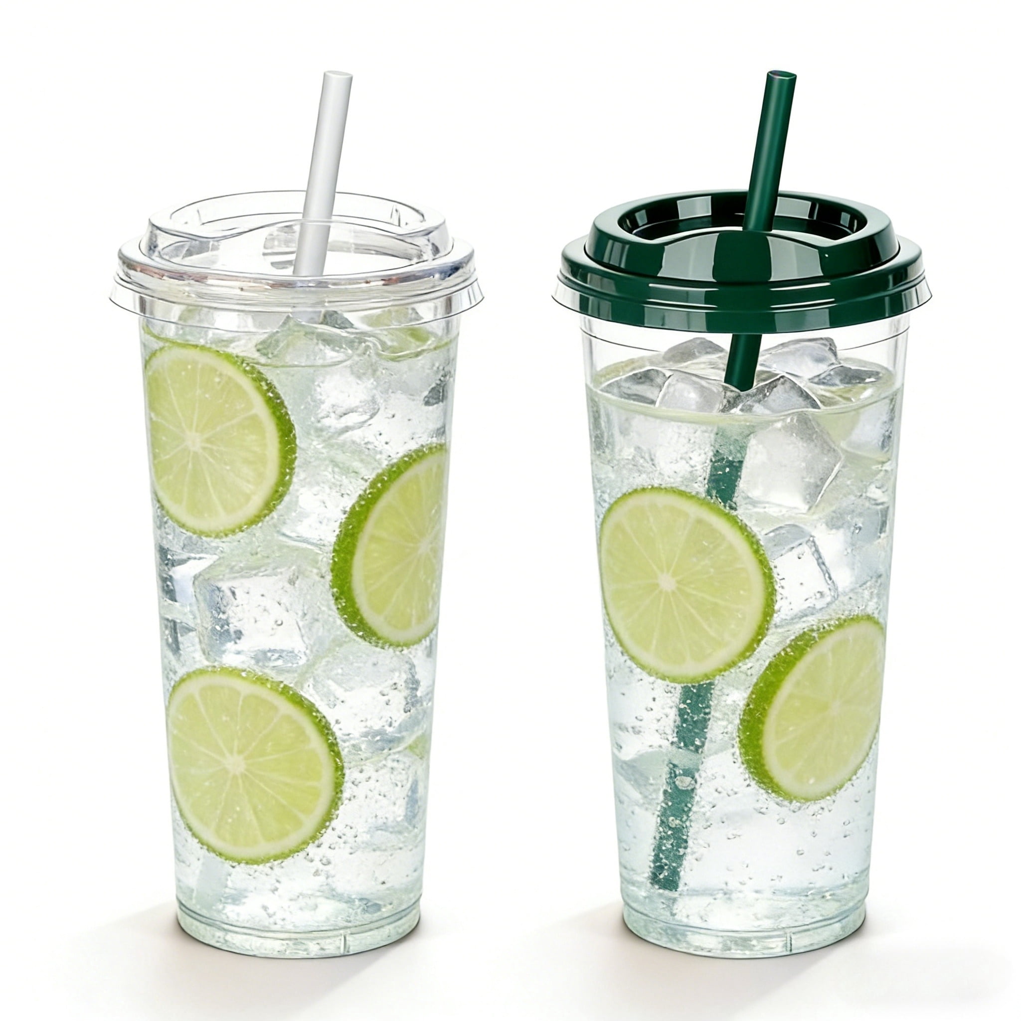 (A set of 2) 24oz Reusable BPA-Free PS Plastic 2-in-1 Tumbler with ...