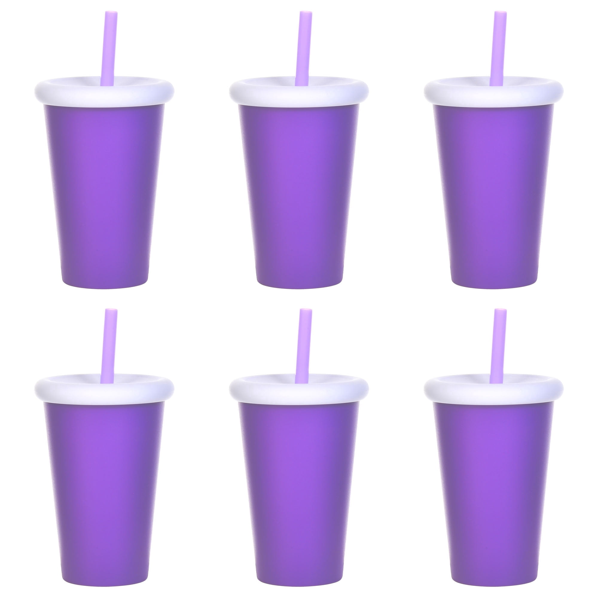(A set of 6)20oz BPA-Free PS Reusable Tumbler with Straw & Lid - Cold ...