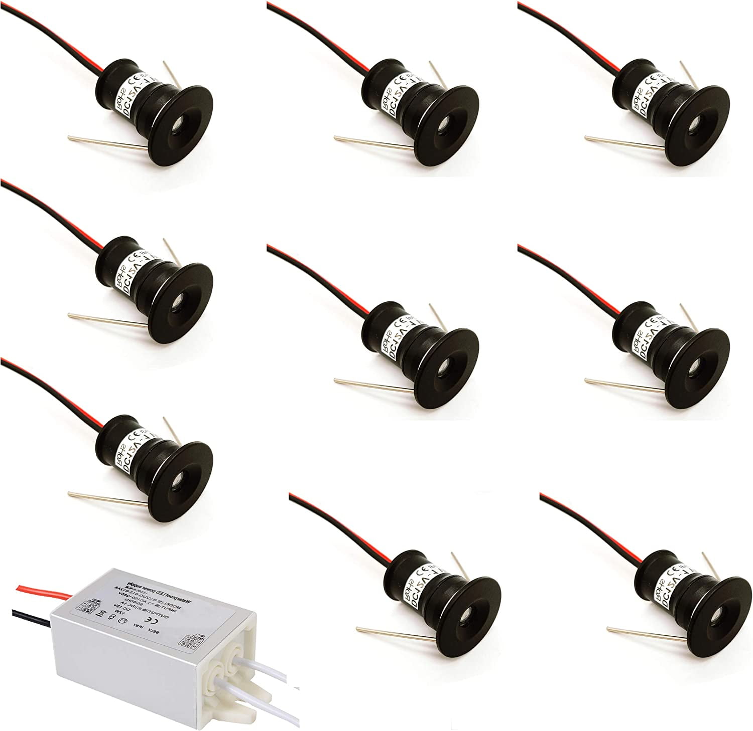 A set of 9 ceiling embedded mini LED spotlights, used for kitchen ...