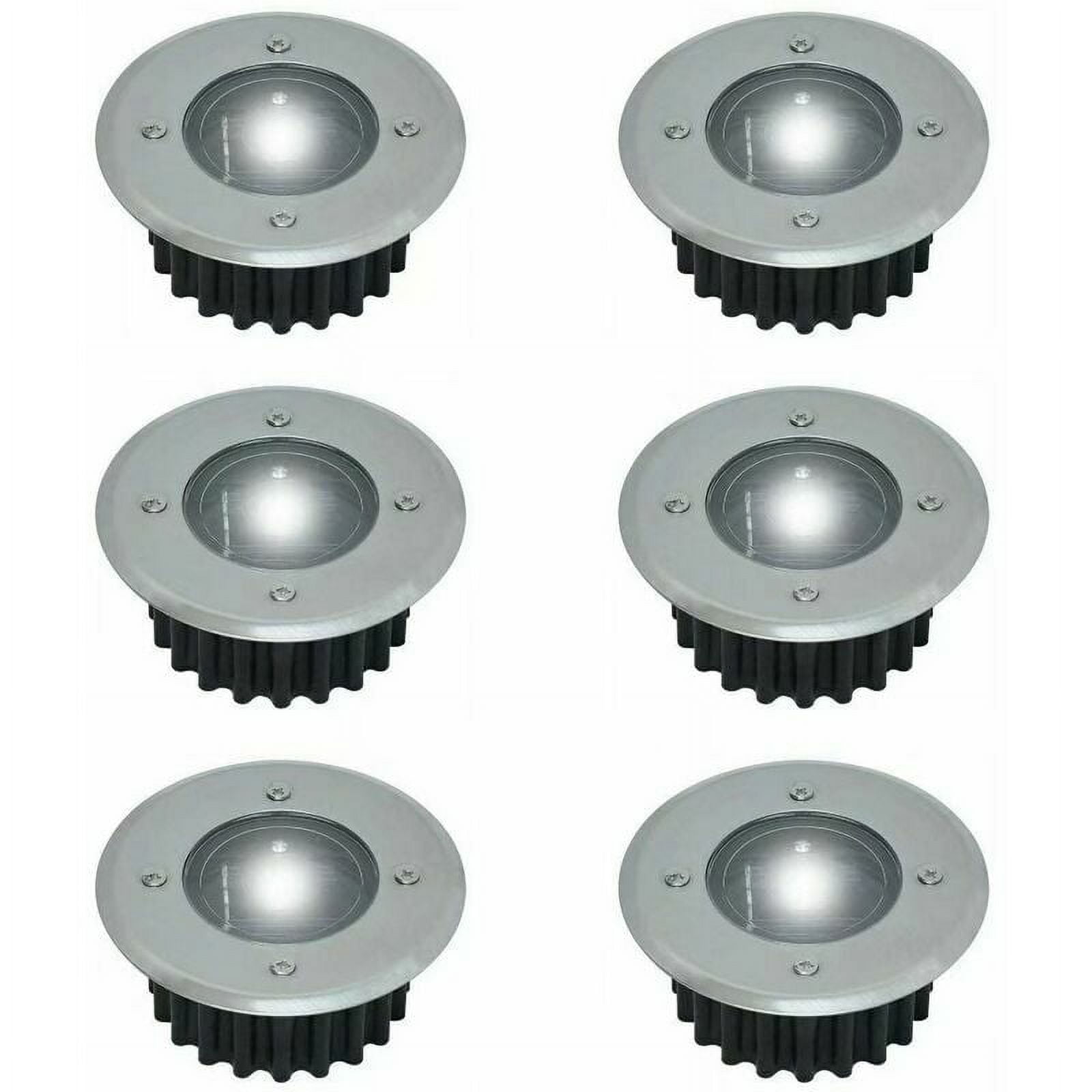 A set of 6 embedded solar LED spotlights - circular - diameter: 85 mm ...