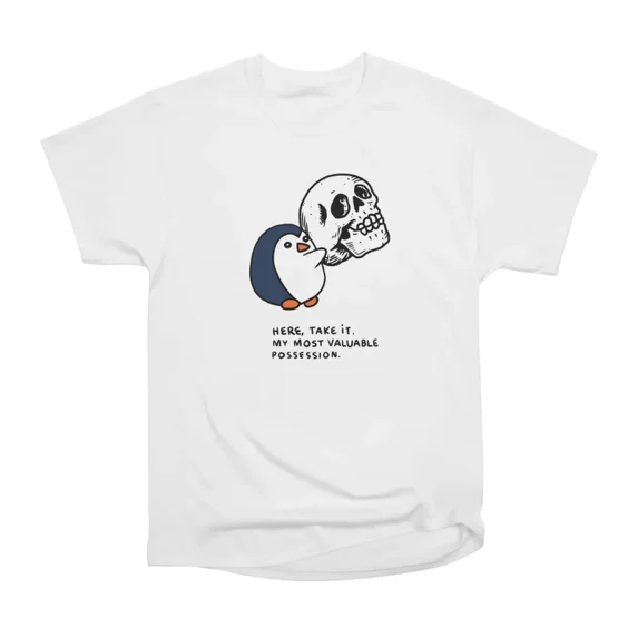 A smol penguin with a skull gift T-Shirt Tee Gift For Him Merch For Her ...