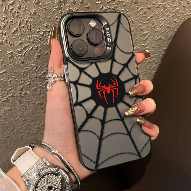 A soft-edged, shock-resistant phone case with a cartoon spider design ...