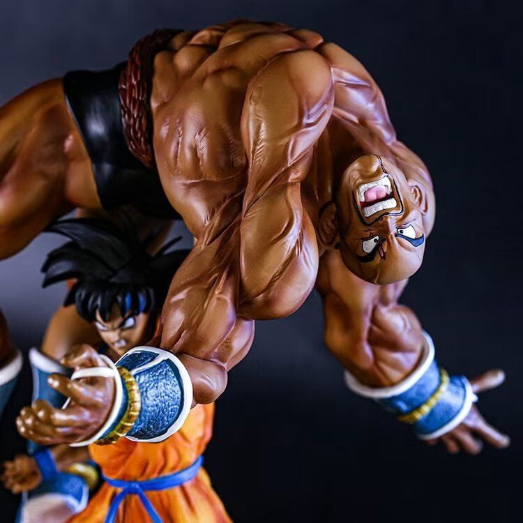 A statue of the battle scene between Goku and Naba in Dragon Ball, a ...