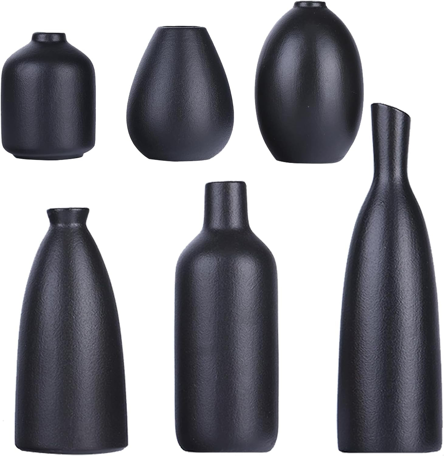 A stylish matte black ceramic vase combination that brings personality ...