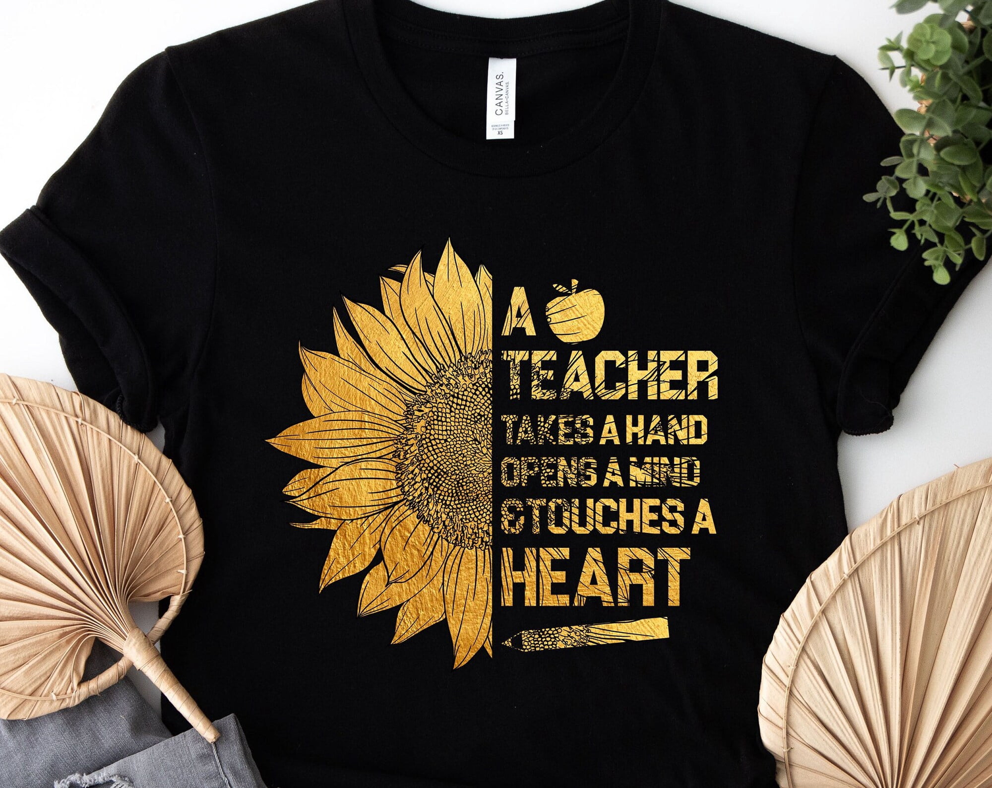 A teacher takes a hand opens a mind and touches a heart shirt Teacher ...