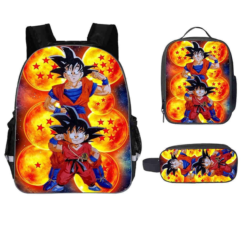 A three-piece set of Dragon Ball Goku backpack, lunch bag and pen case ...