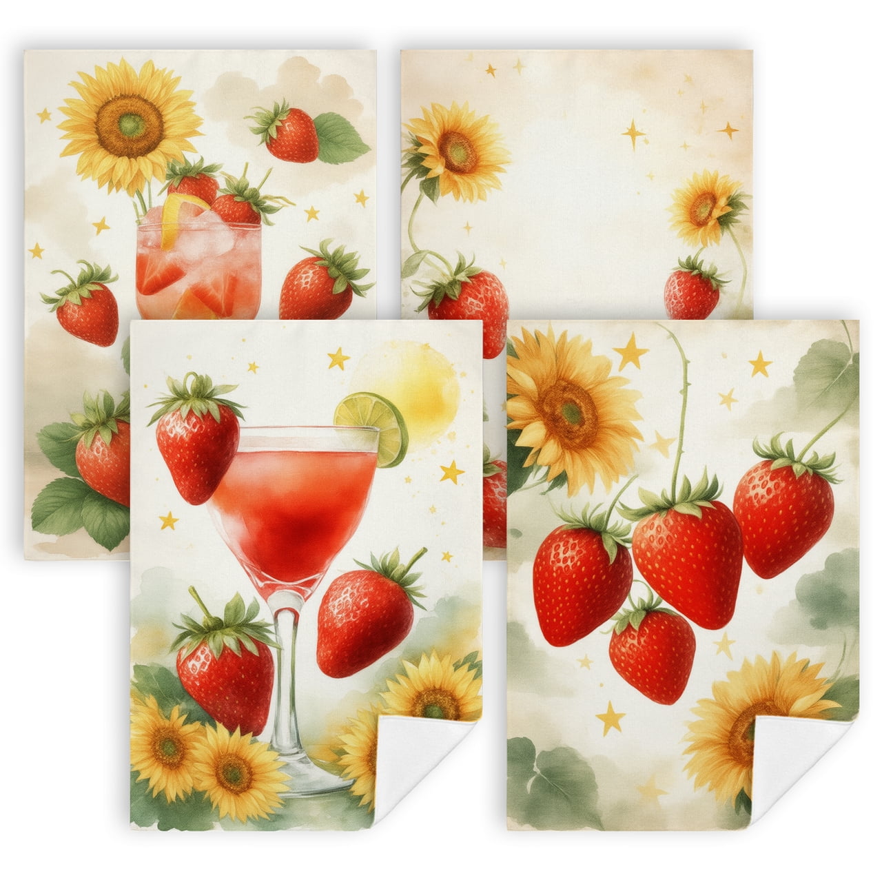 A watercolor painting of a glass of strawberry lemonade with a ...