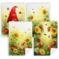 A watercolor painting of a gnome surrounded by strawberries and ...