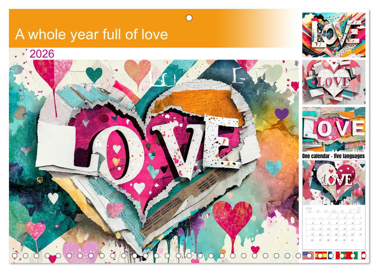 A whole year full of love (Monthly Wall Calendar 2026 11.7 x 16.5 (open ...