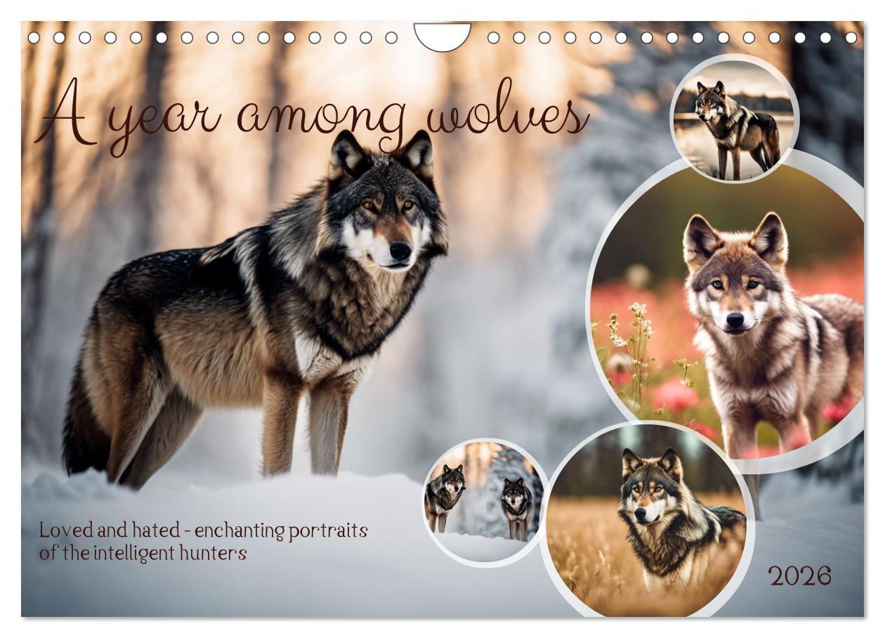 A year among wolves (Wall Calendar 2026 DIN A4 Landscape), CALVENDO 12 ...