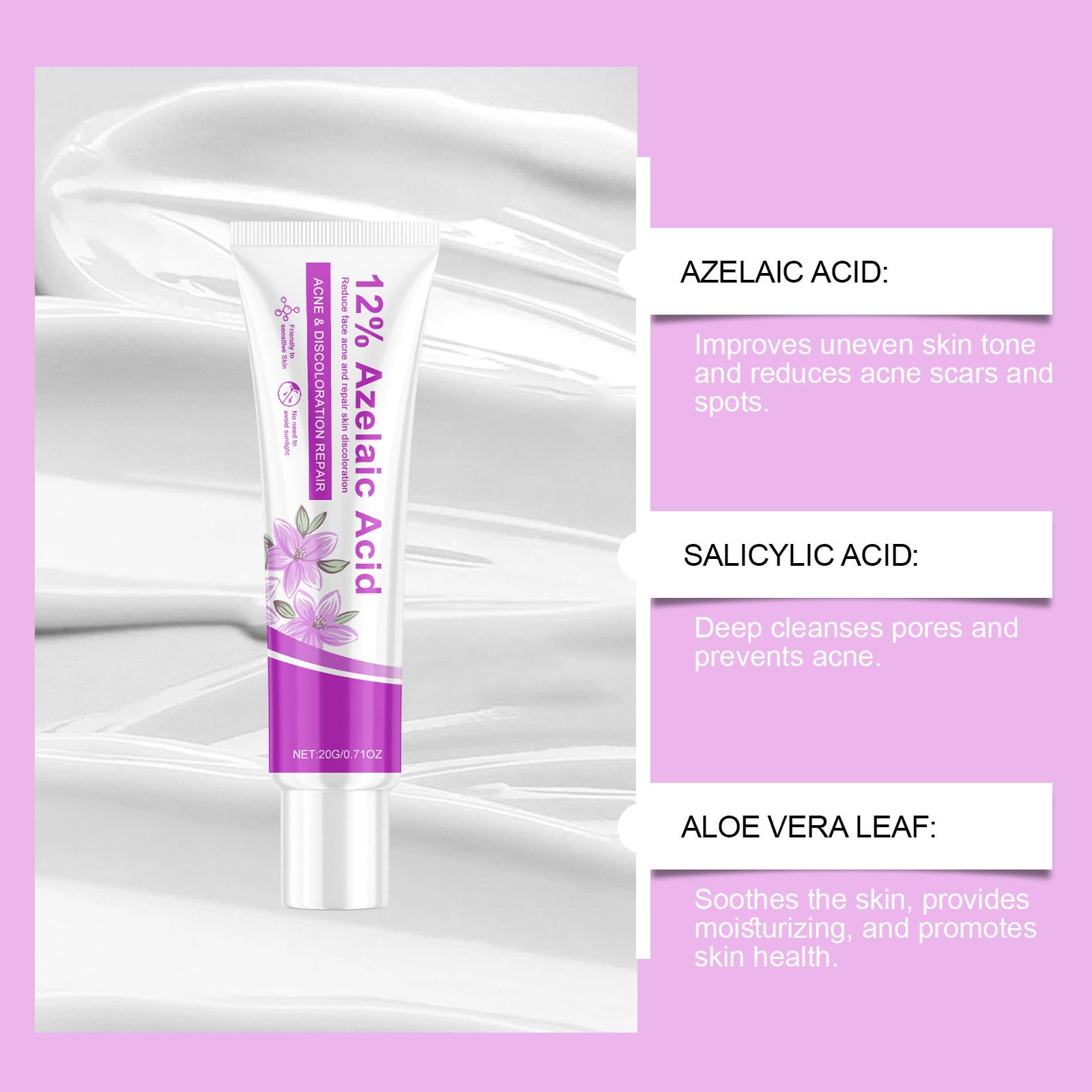 A-zelaic Acid-12% Acne Cream A-zelaic Acne Cream-Redness Relief for ...