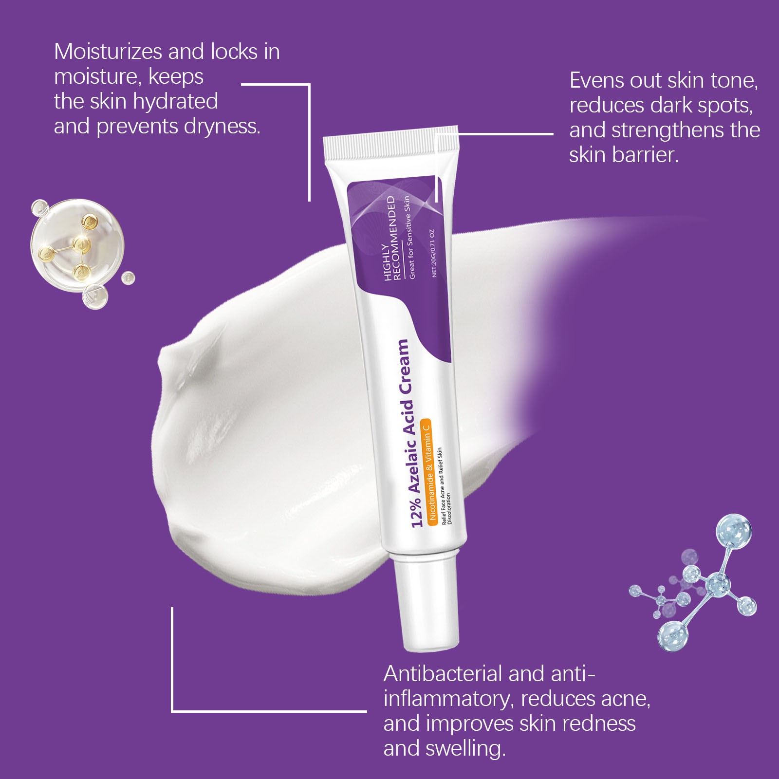 A-zelaic Acid Serum - A-zelaic Acid Cream - 12% A-zelaic Acid for Face ...