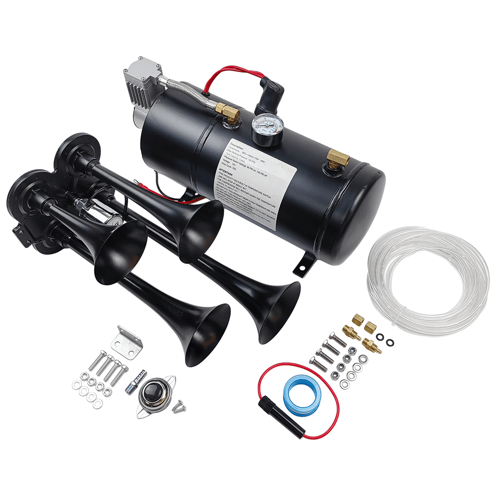 150DB 4 Trumpets Train Horns Kit Super Loud Air Horn with MAX 150PSI ...