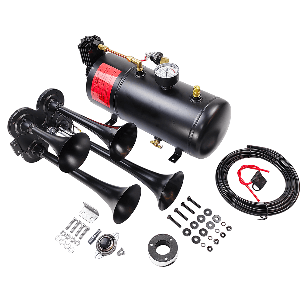 150DB 4 Trumpets Train Horns Kit Super Loud Air Horn with MAX 150PSI ...