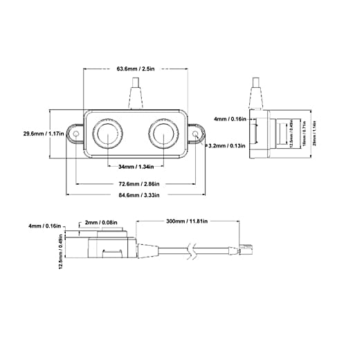A02 Ultrasonic Distance Sensor, RS485 Output Distance Detection Sensor ...