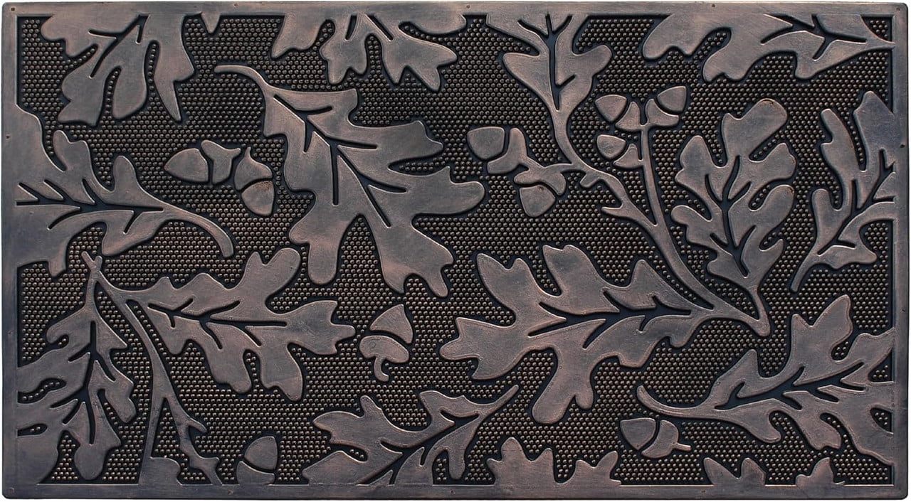 A1HC Rubber Pin Doormat for Outdoor and Indoor Entrance, Flowing Leaves ...