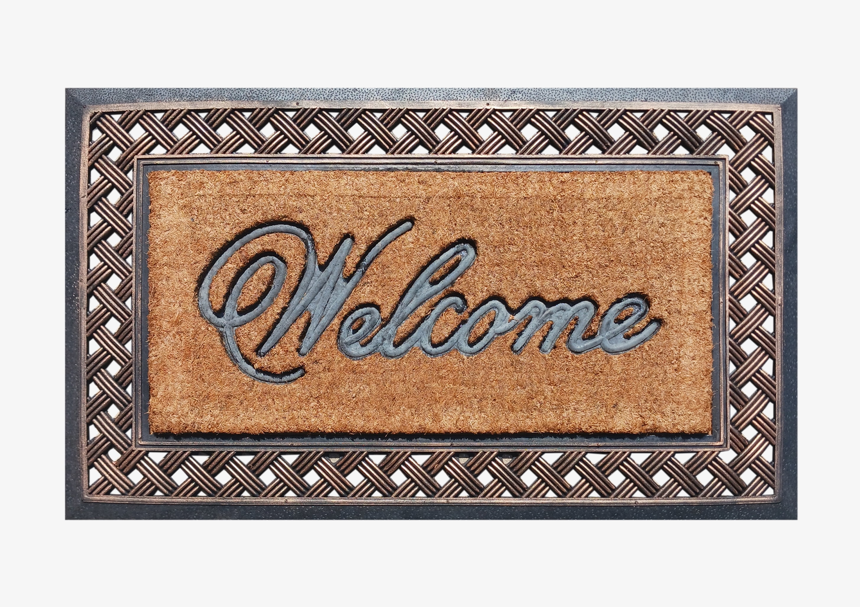 A1 Home Collections Natural Coir & Rubber Door Mat, 38x23 Doormats for ...