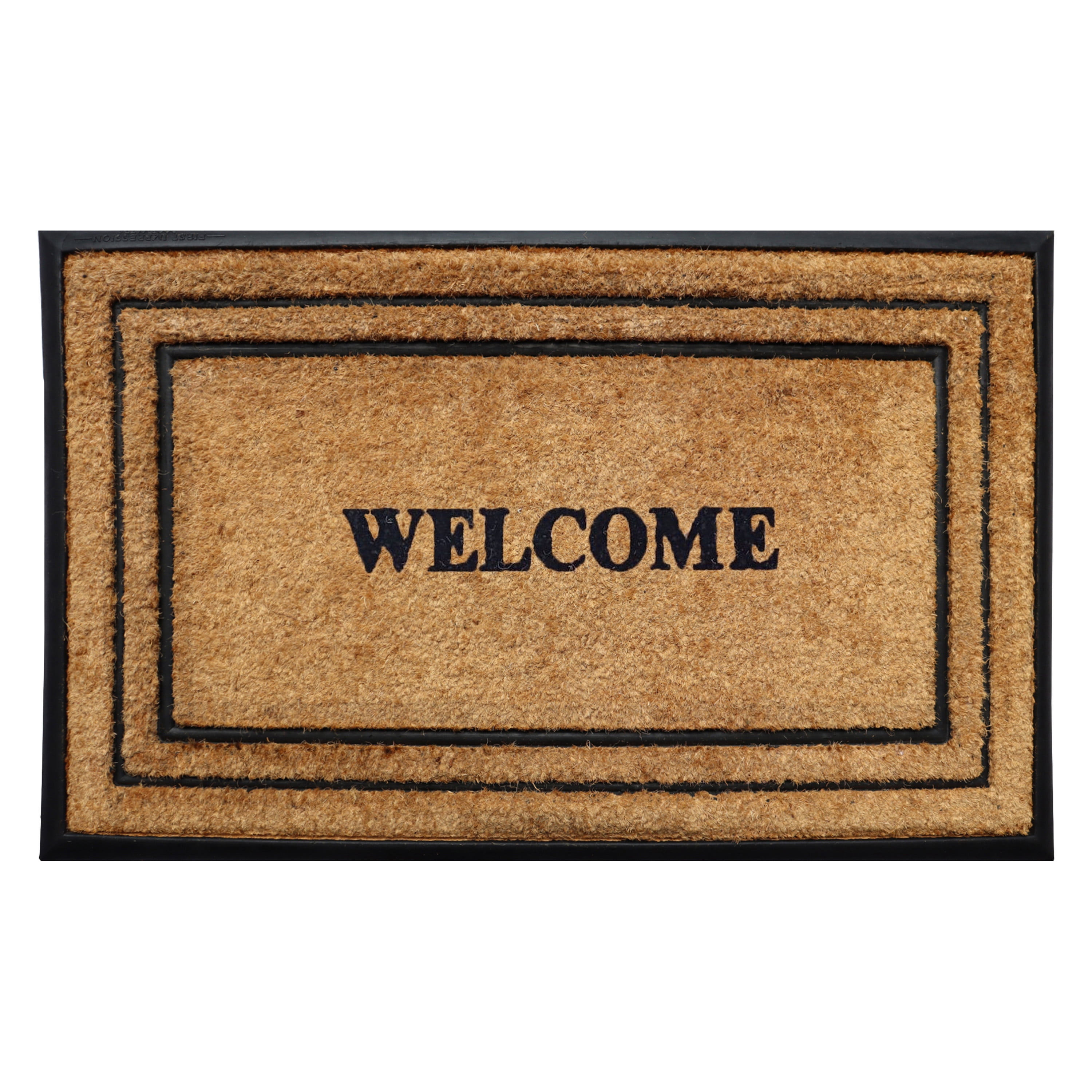 A1 Home Collections Natural Coir & Rubber Door Mat, Long-Lasting ...
