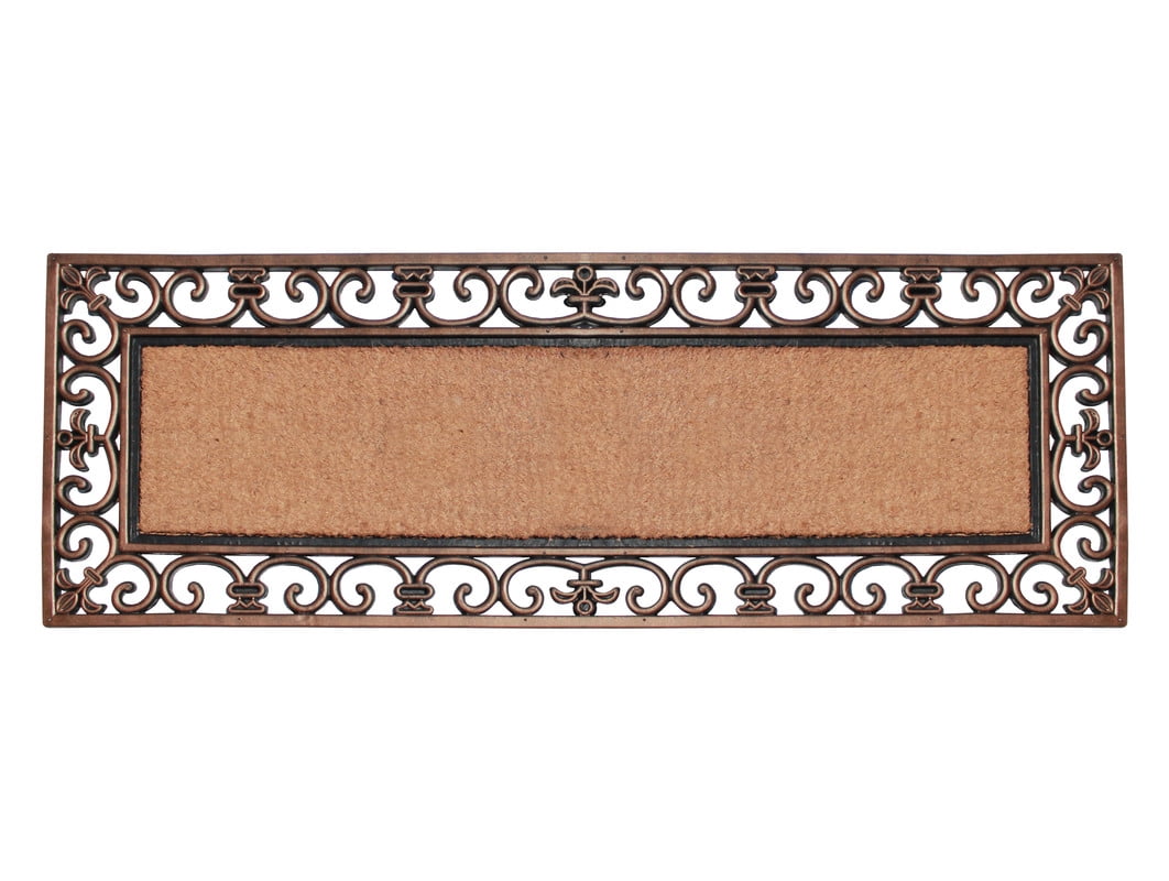A1 Home Collections Natural Coir and Rubber Outdoor Paisley Front Entry ...