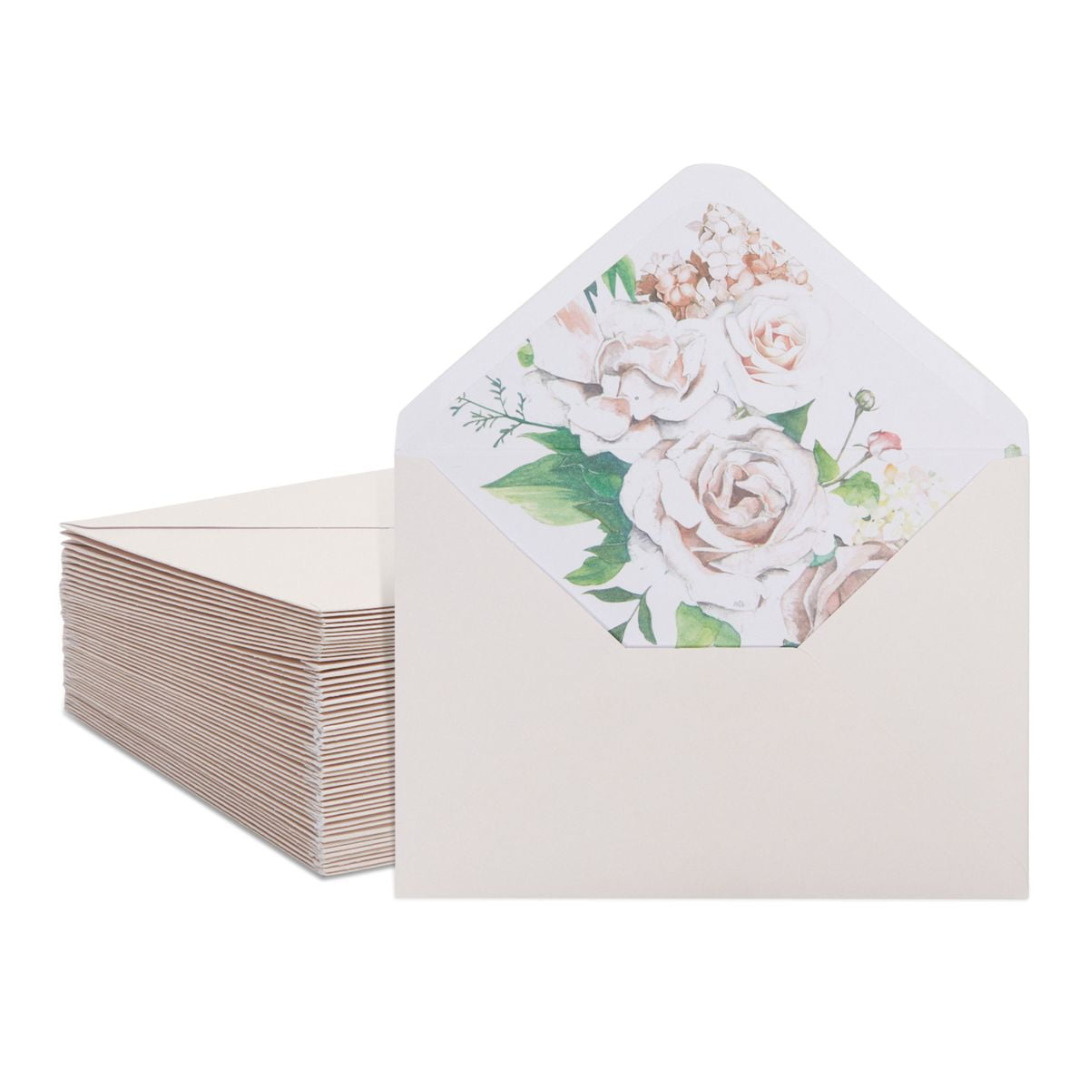 A1 Ivory Invitation Envelopes with Floral Liner for Weddings, Birthday ...
