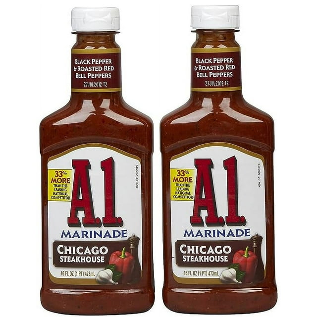 A1 Chicago Steakhouse Marinade, Grill Liquid for Marinated Meats, 16 oz ...
