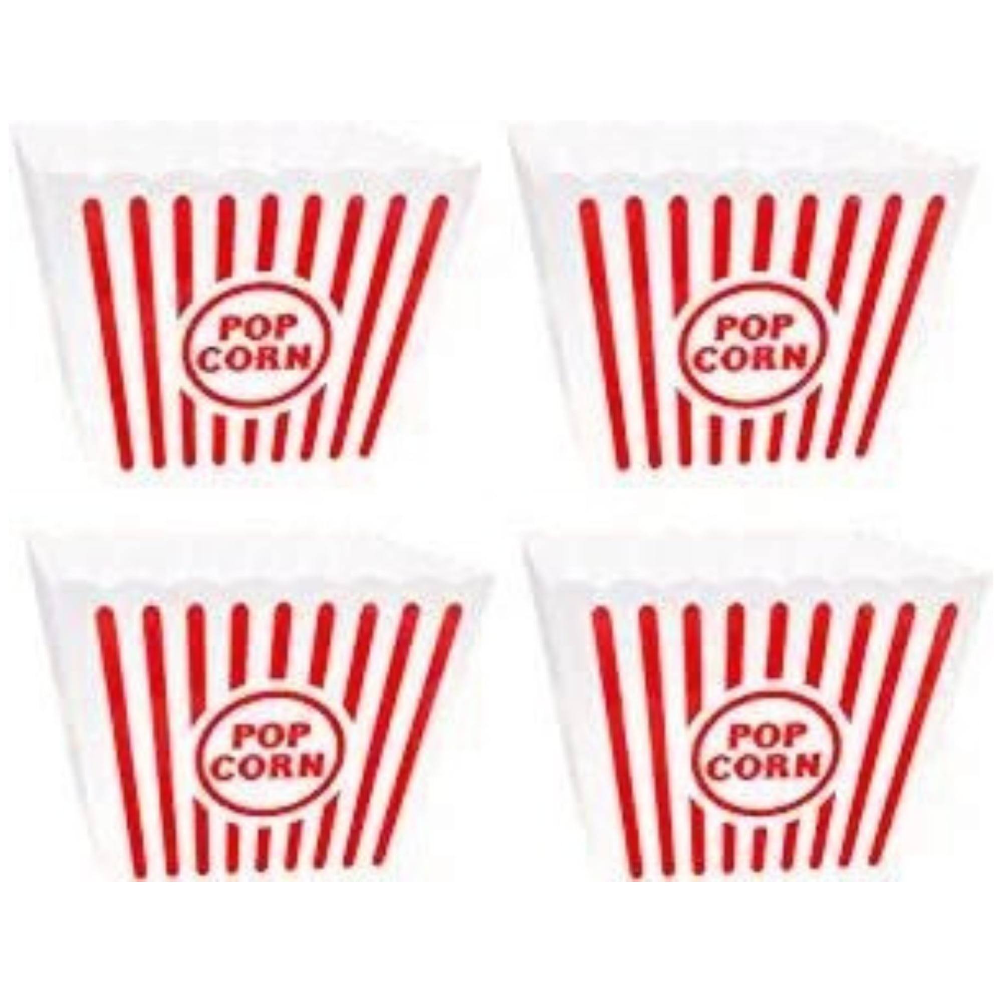 A1 UNLIMITED Large Popcorn Tub, White and Red Plastic Popcorn Bucket ...