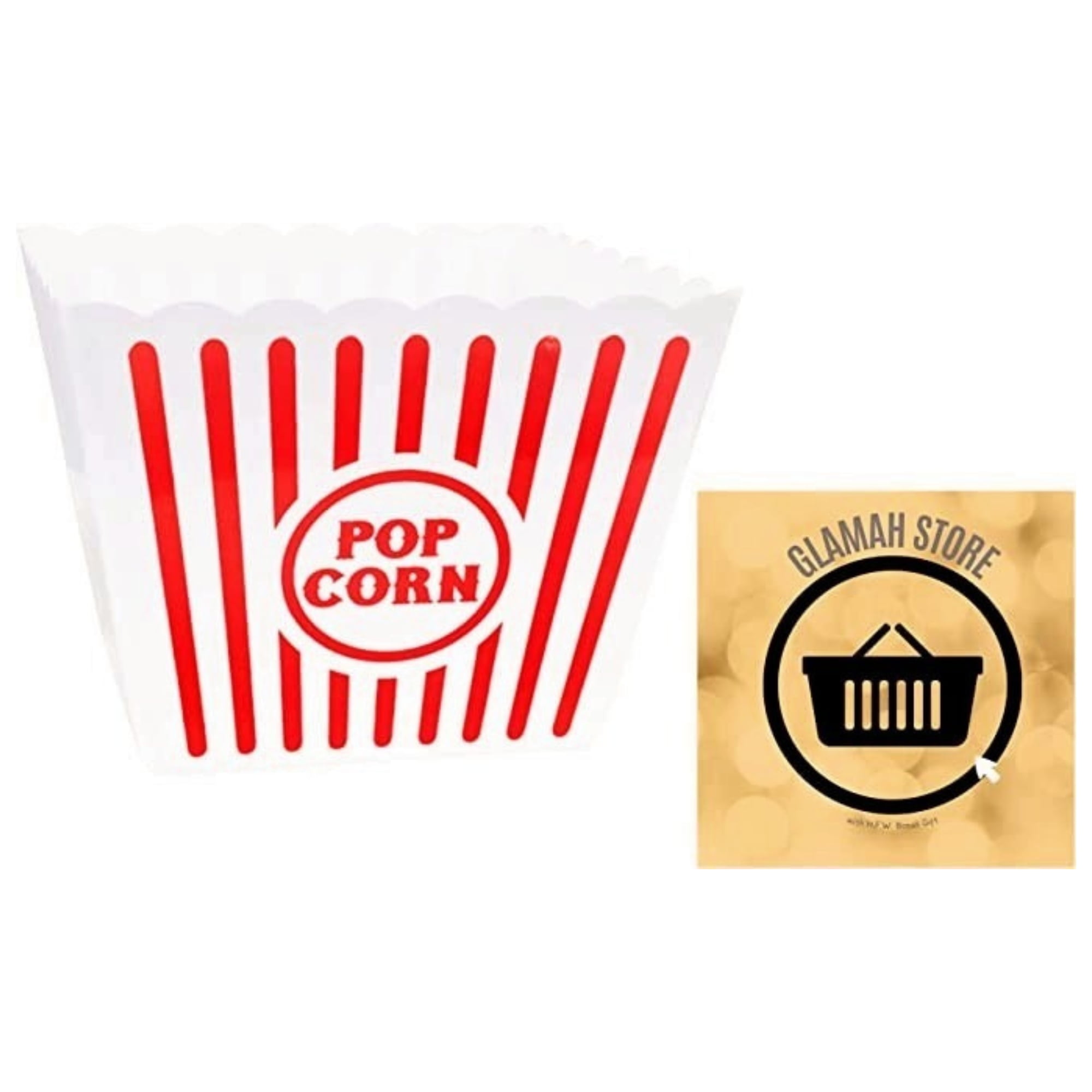 A1 UNLIMITED Large Popcorn Tub, White and Red Plastic Popcorn Bucket ...