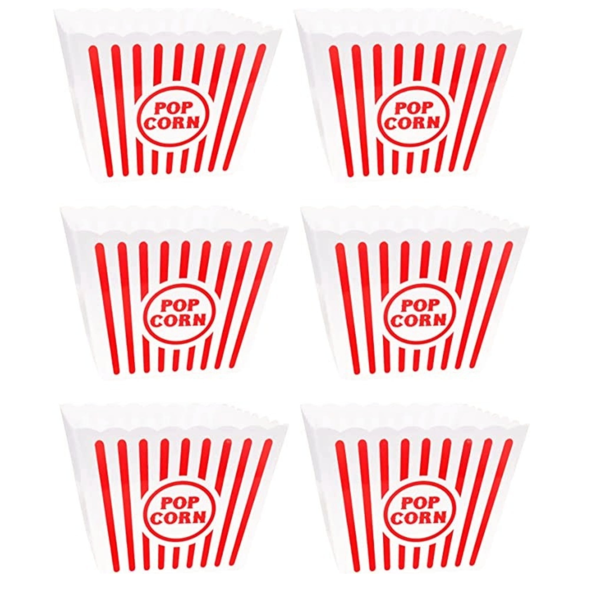 A1 UNLIMITED Large Popcorn Tub, White and Red Plastic Popcorn Bucket ...